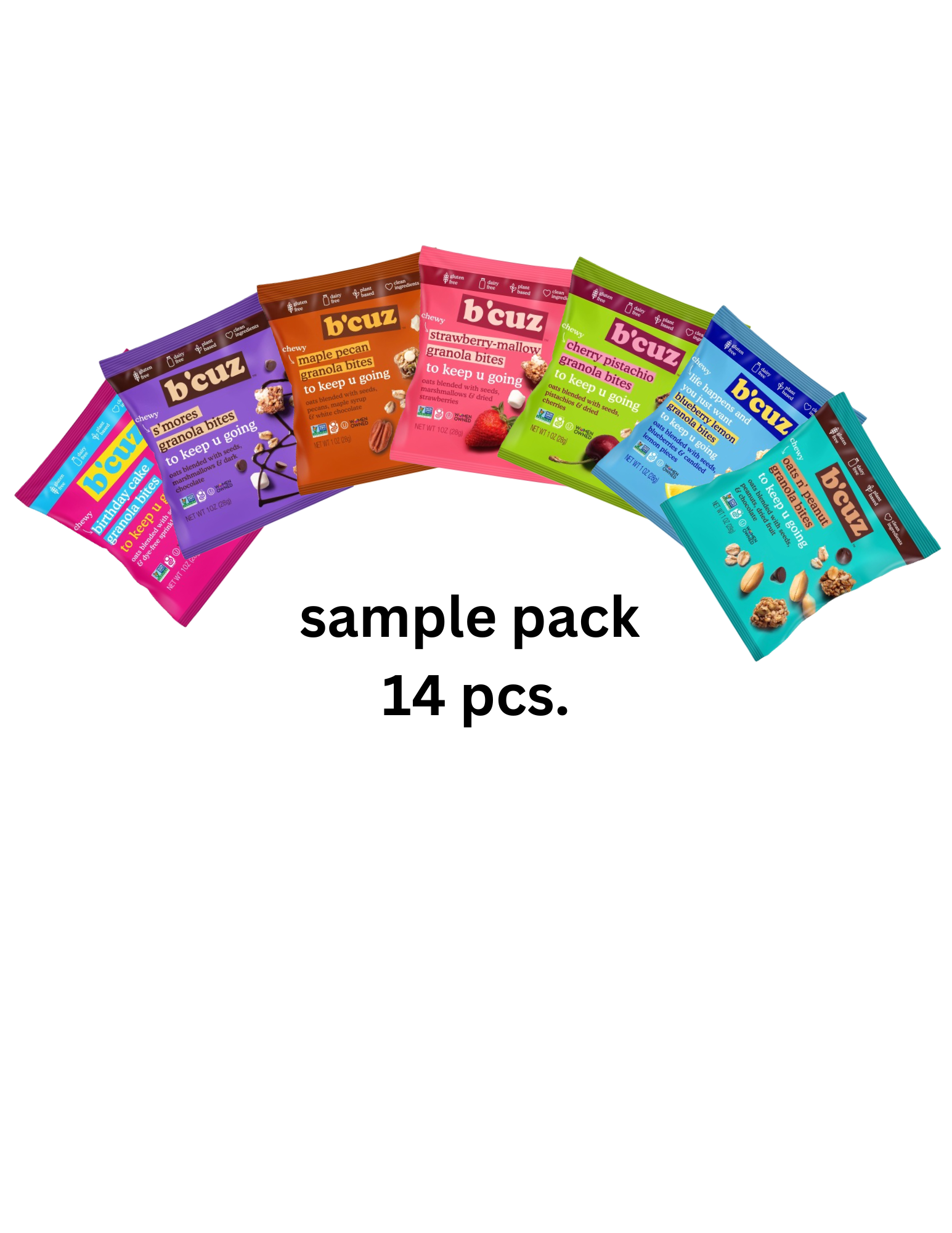 B'CUZ Marshmallow Sample Variety 14 Pack, 7 Different Flavors – B'cuz ...
